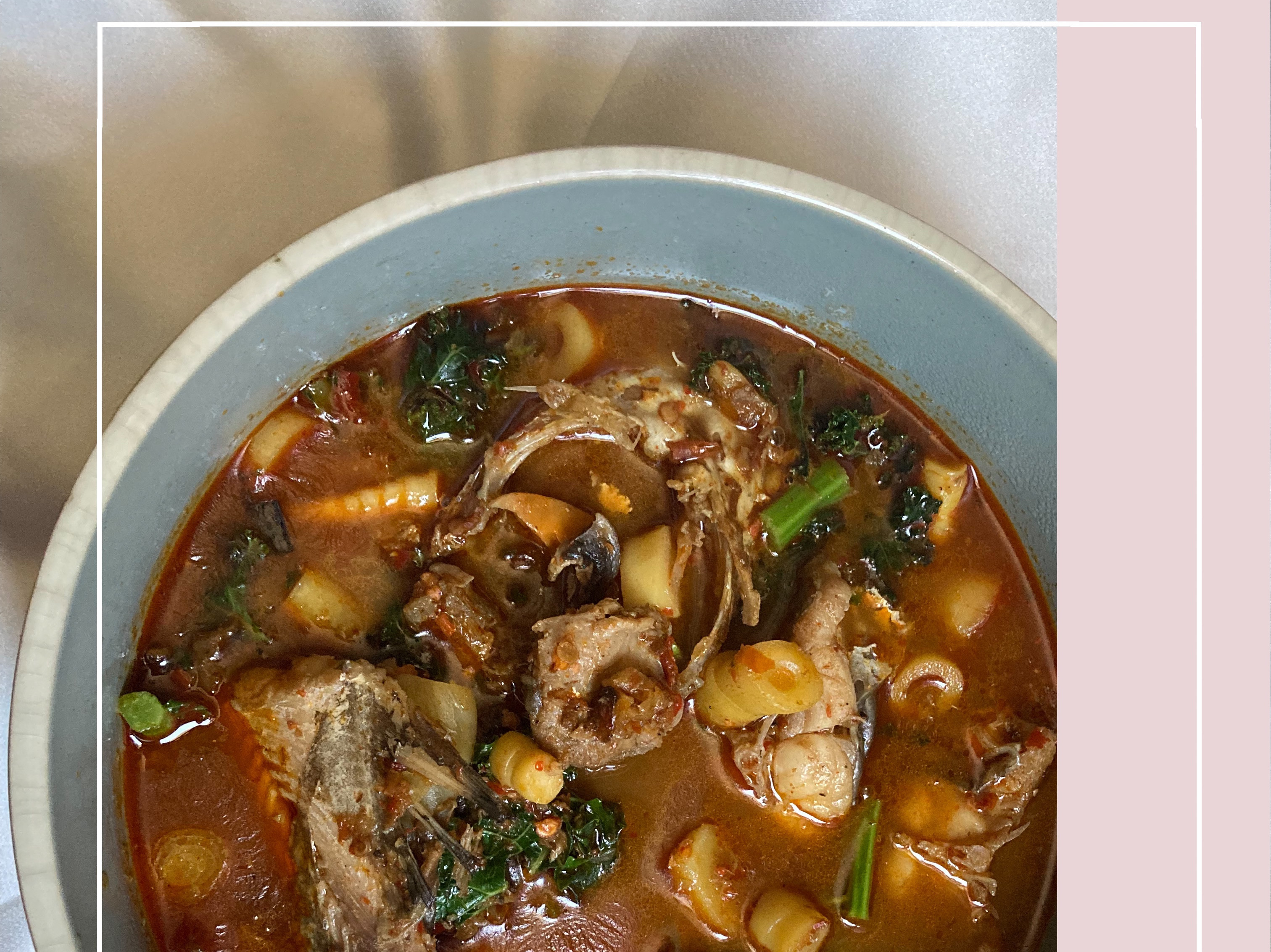 Boiled fish with spring bamboo shoots and kale by Vivian - 愛料理