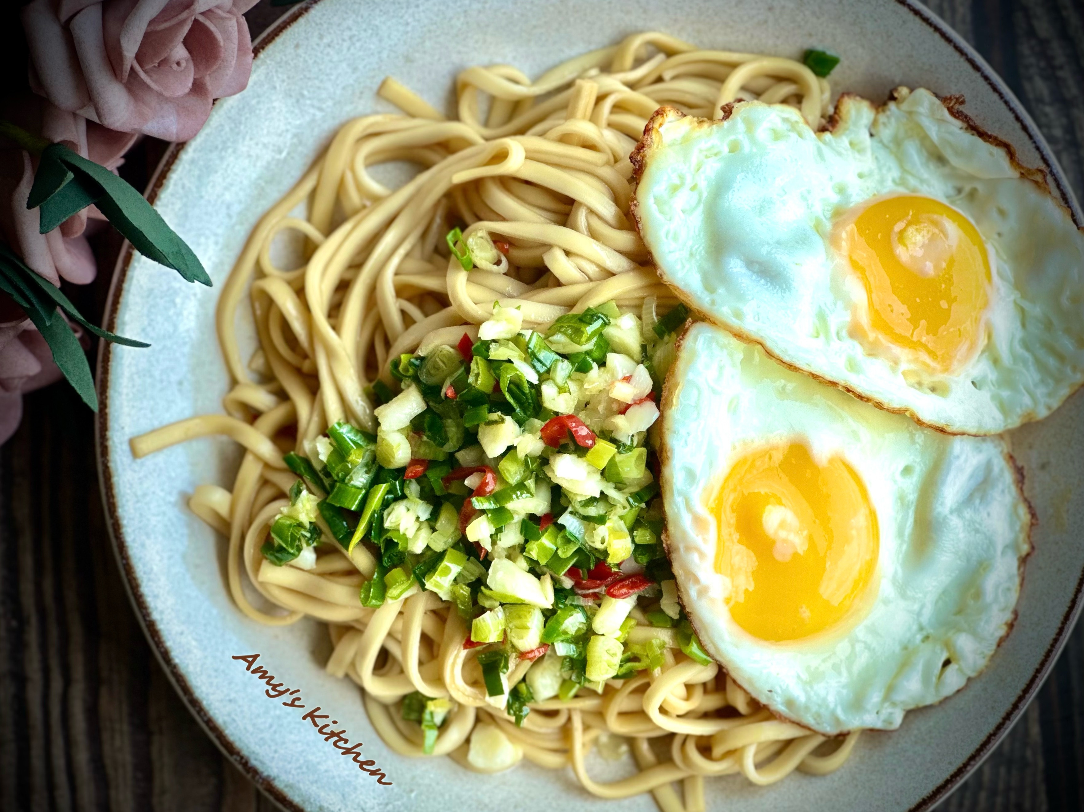 Noodles with scallion oil/typhoon noodles by Amy's Kitchen - 愛料理